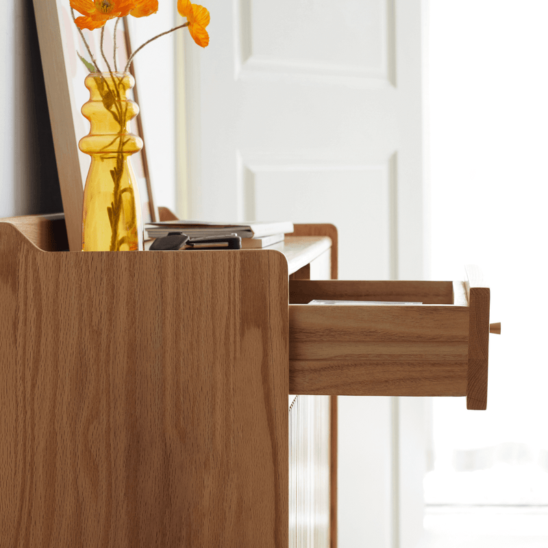 Tromso 2 Door Solid Oak Wood Shoe Cabinet